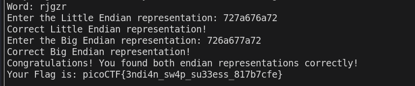 Endianness Writeup - Pico CTF Challenge Solved