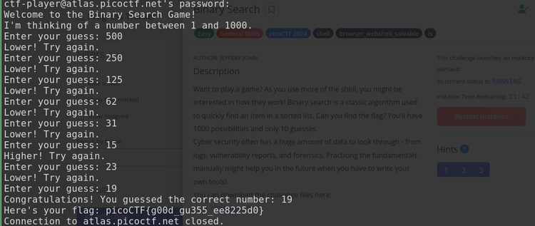 Binary Search Writeup Pico Ctf Challenge Solved