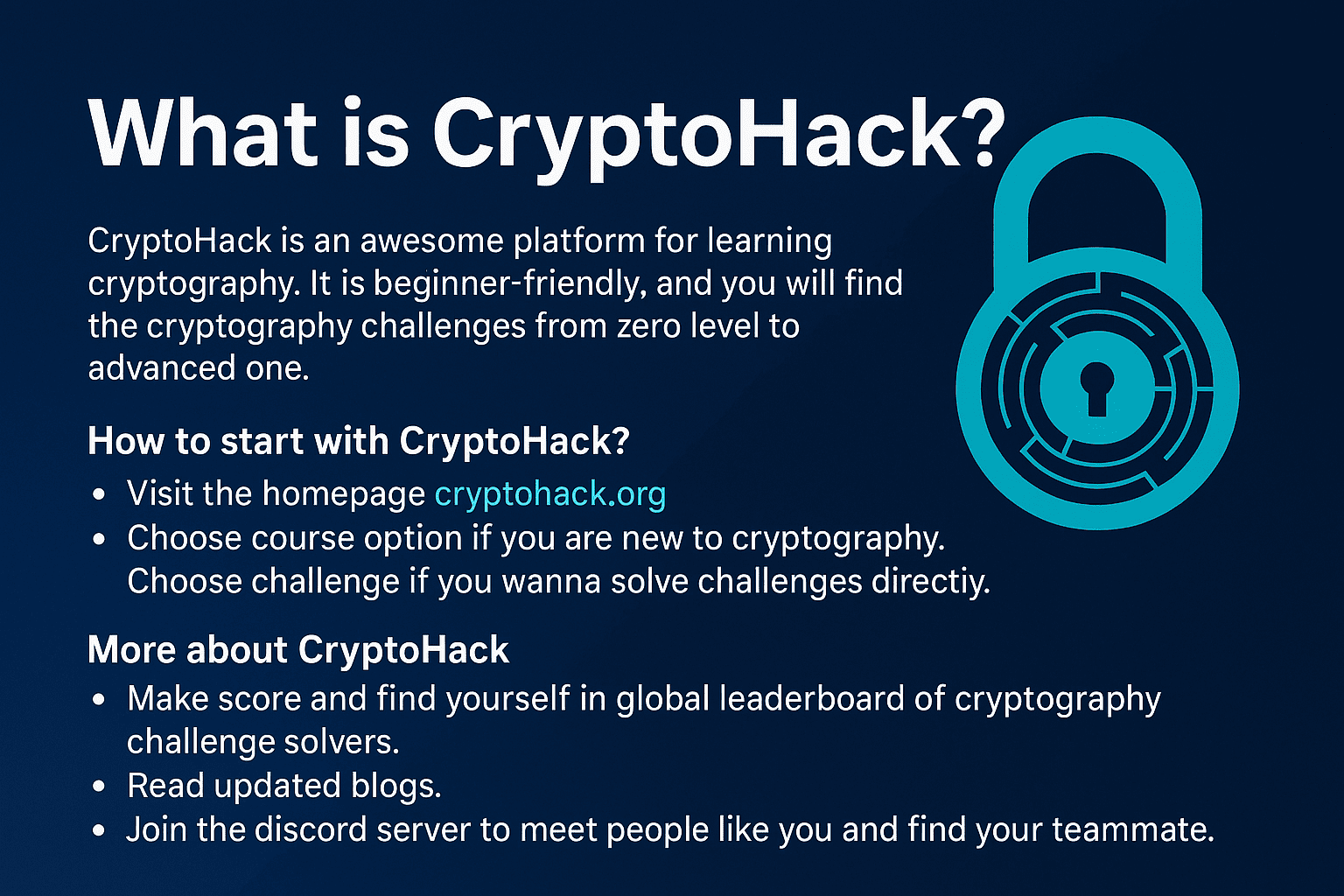 CryptoHack Guide: Learn Cryptography Fast | writeups | Hands on