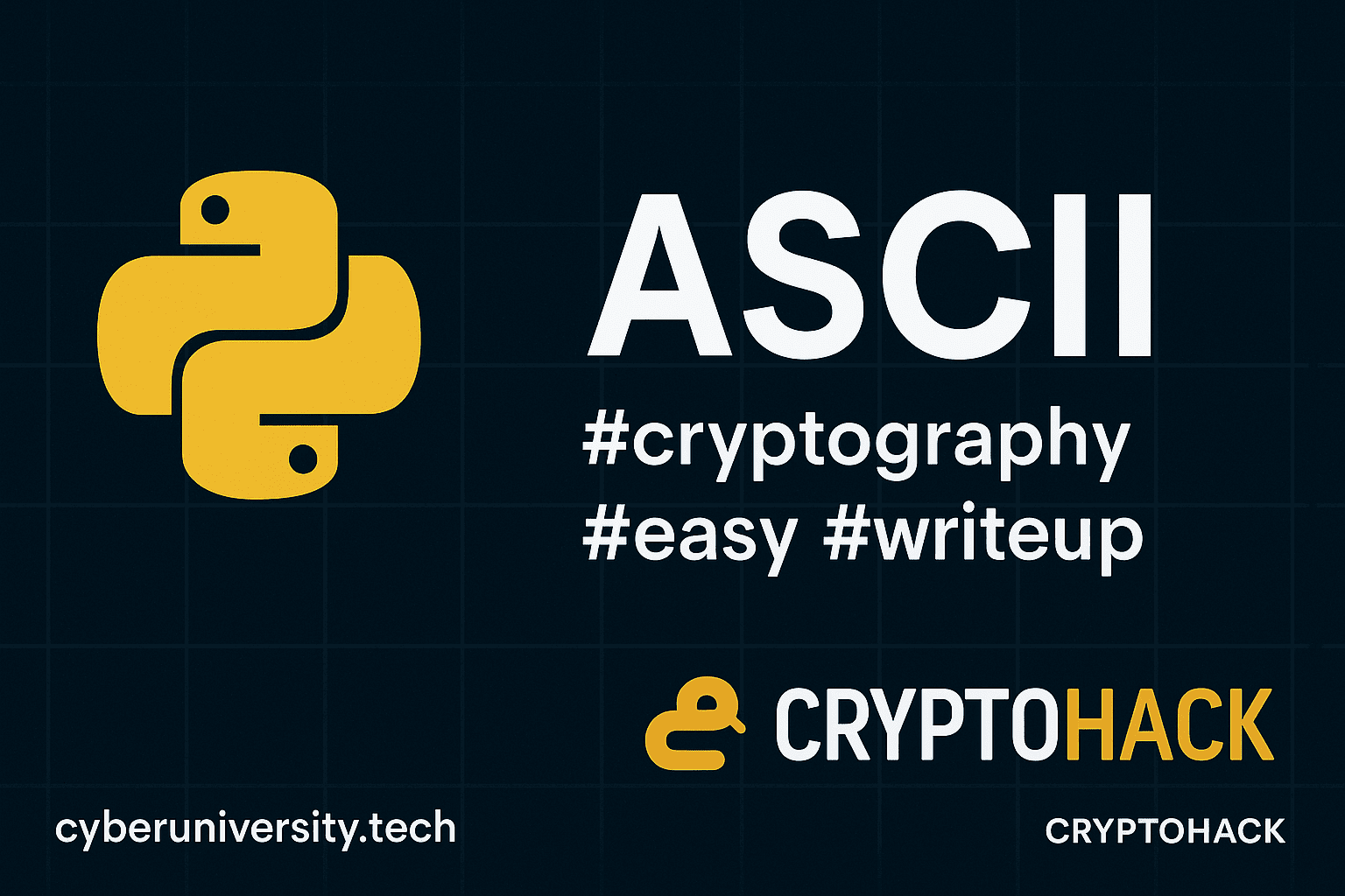 CryptoHack ASCII Challenge writeup | Cryptography Solution