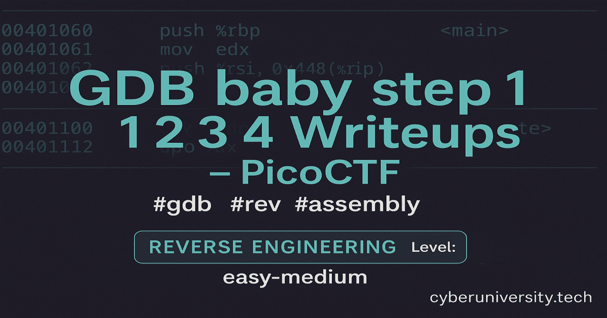 GDB baby step 1 2 3 4 Picoctf writeup | reverse engineering