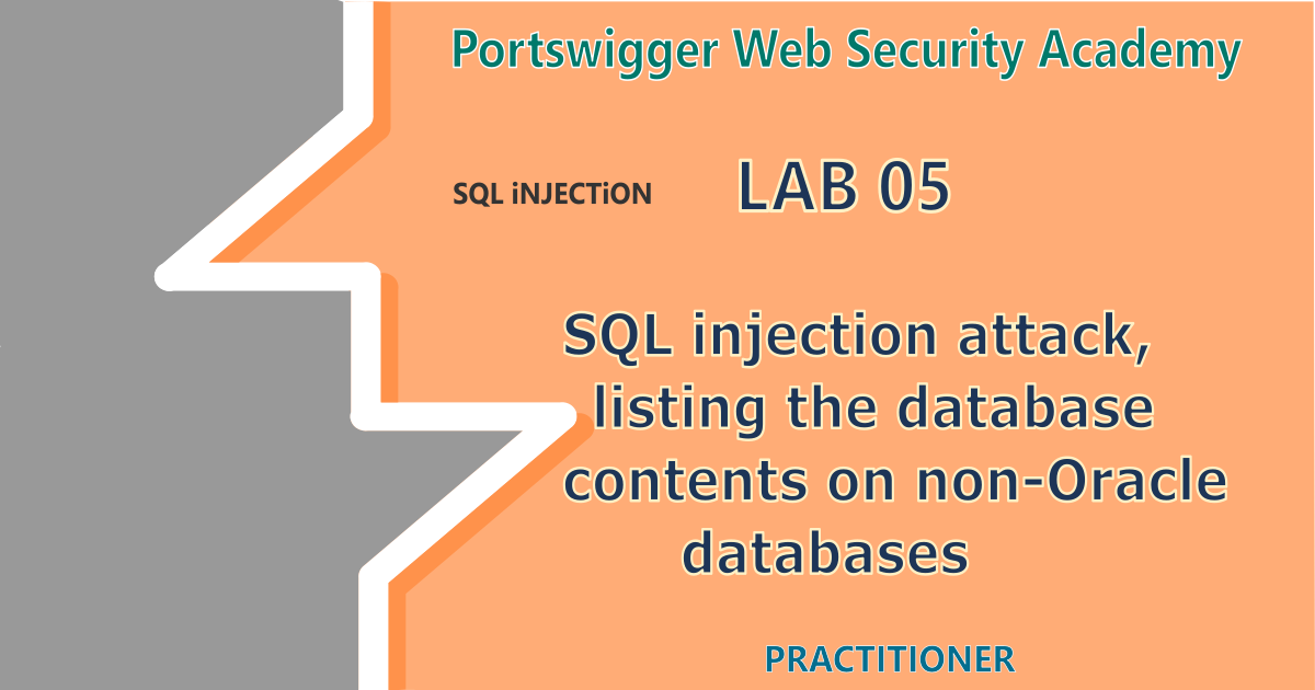 SQLi attack, listing the database contents|portswigger